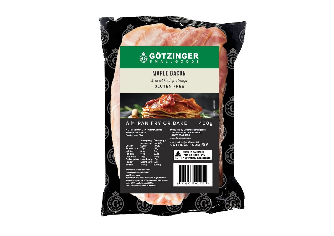 Gotzinger Maple Bacon 400g – Super Butcher
